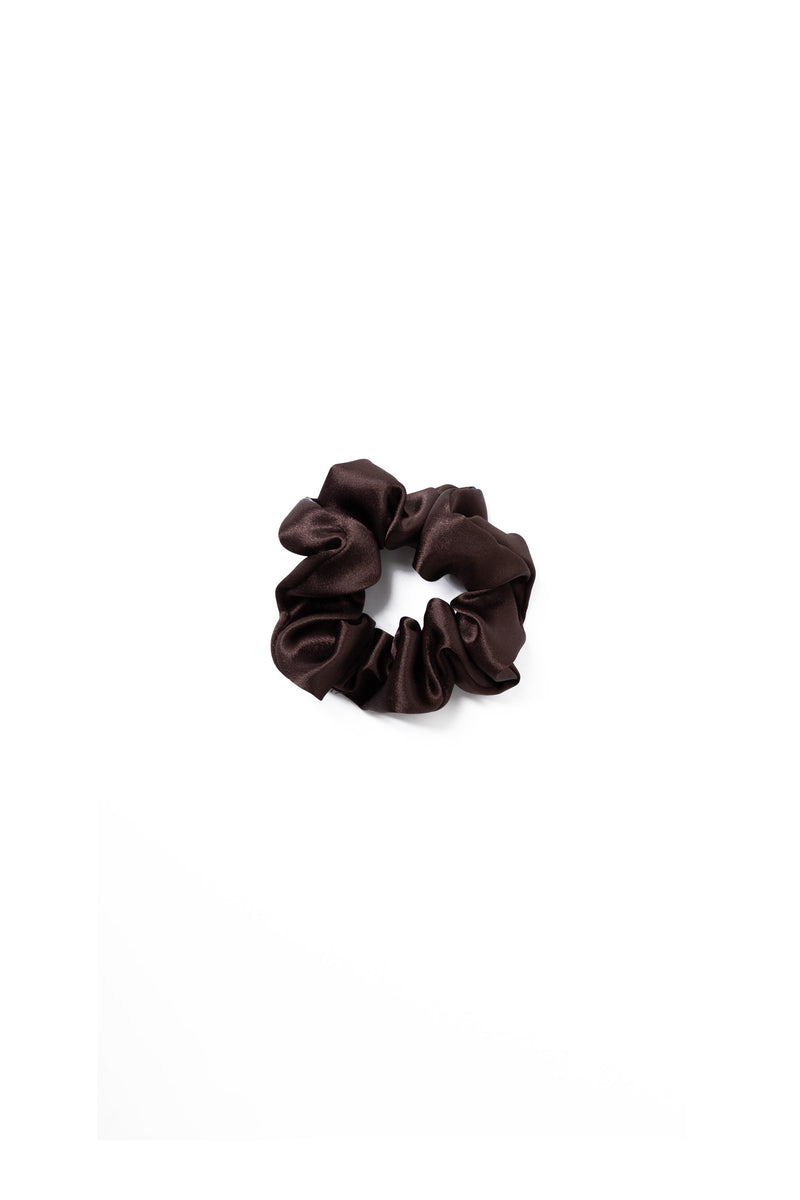 Coffee Brown Satin Dreamy scrunchies by Toni Rose
